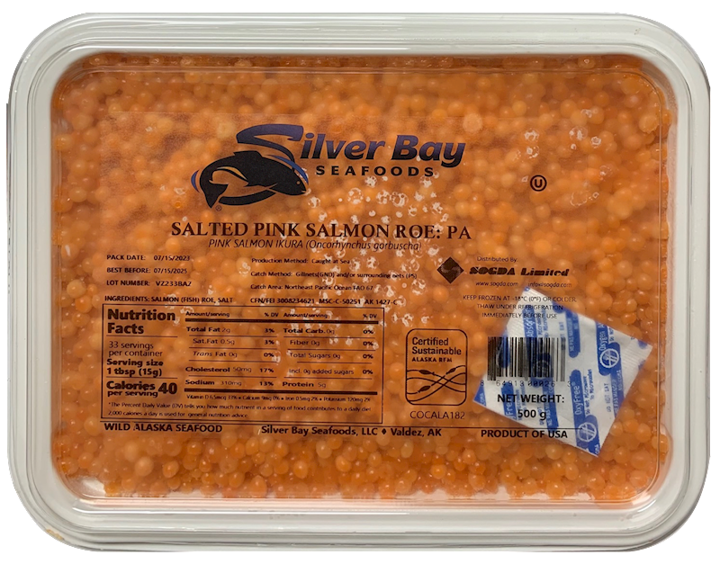 SILVER BAY Pink Salmon Ikura Grade PA 500g – ZakazBoston