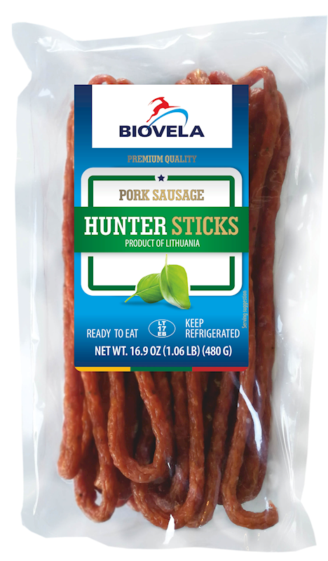 BIOVELA Hunter Sticks Pork Sausage 480g/7pack – ZakazBoston