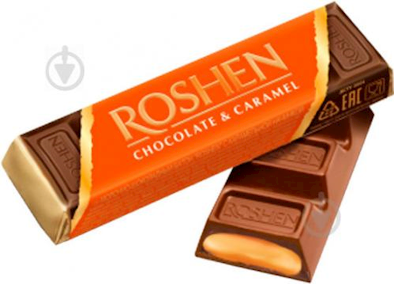 ROSHEN Milk Chocolate Bar Batonchik with Caramel Filling 40g/30pack ...