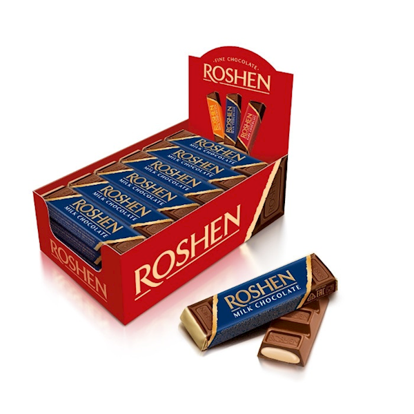 Roshen Milk Chocolate Bar Batonchik W/Creme Brulee Filling 43g/30pack ...